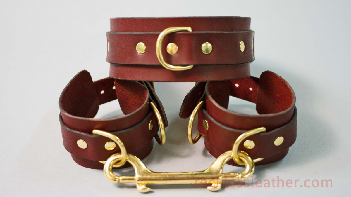 Latigo Collar, Cuffs, & Set - Reckless Leather