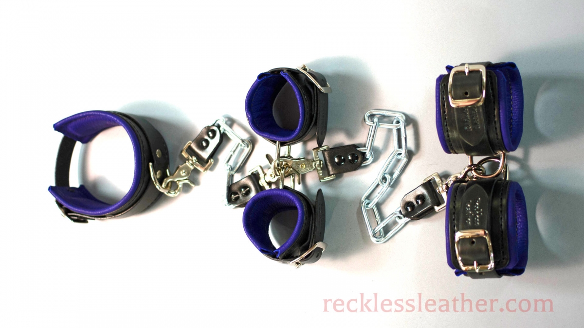 Lined & Padded Collar, Cuffs, & Set - Reckless Leather